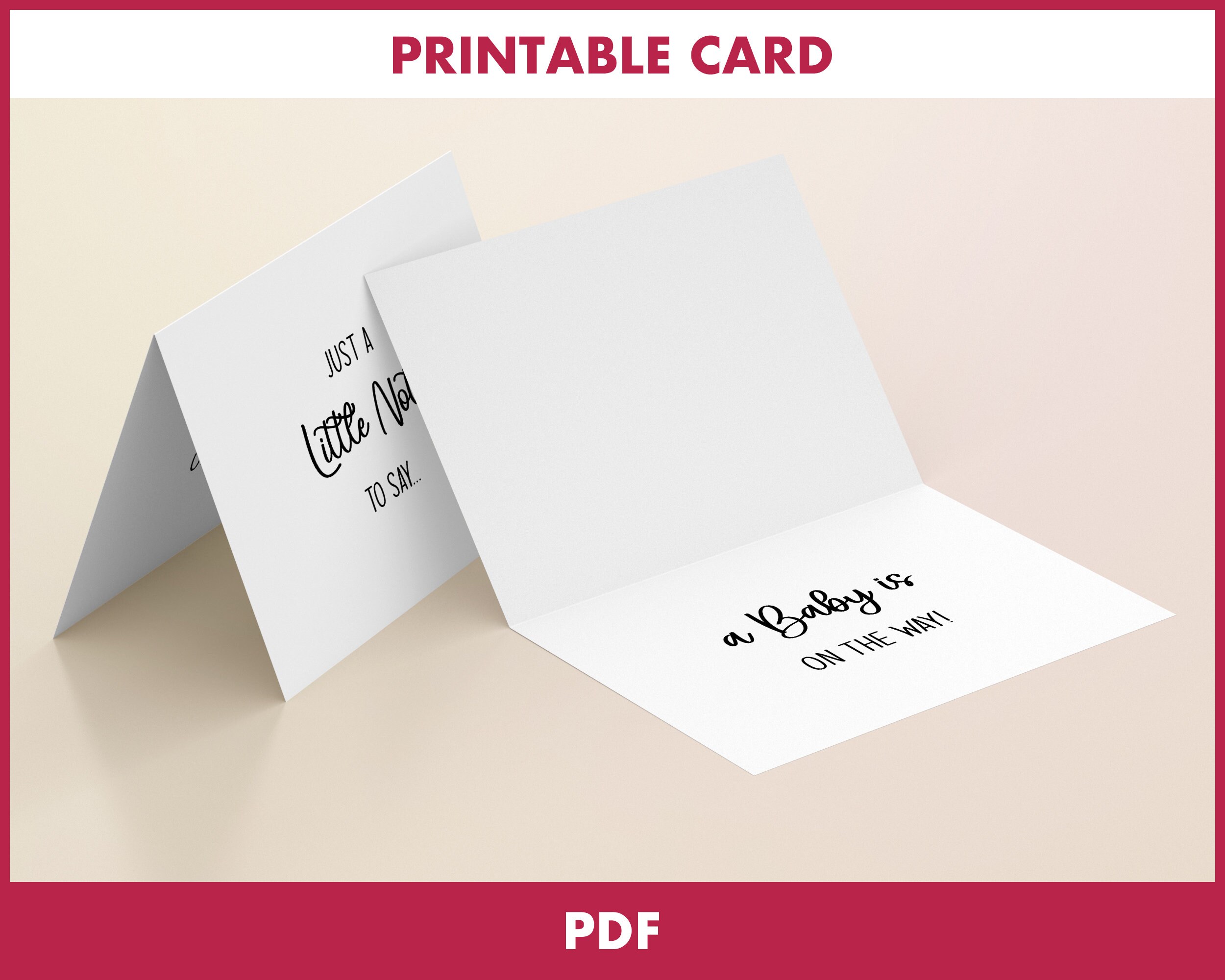 Printable Pregnancy Announcement Card Digital Card Just a - Etsy