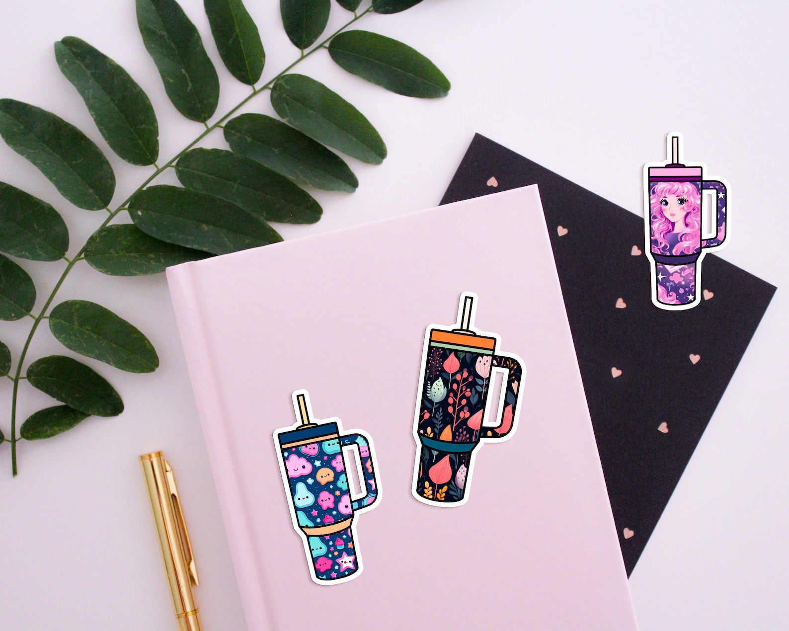 Stanley Tumbler Stickers, Digital Sticker Pack, Coffee Stickers Kawaii ...