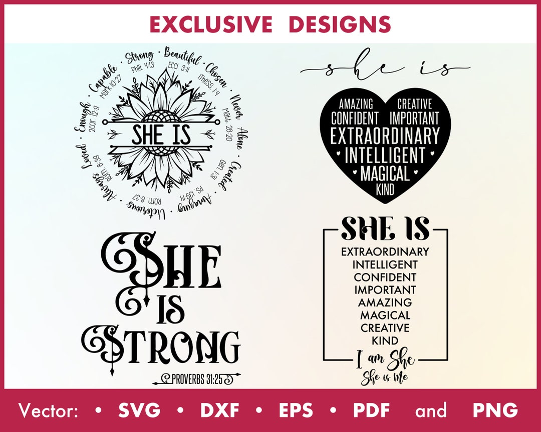 She is Strong SVG, Bible Verses, Proverbs 31:25 Svg, Religious Design ...