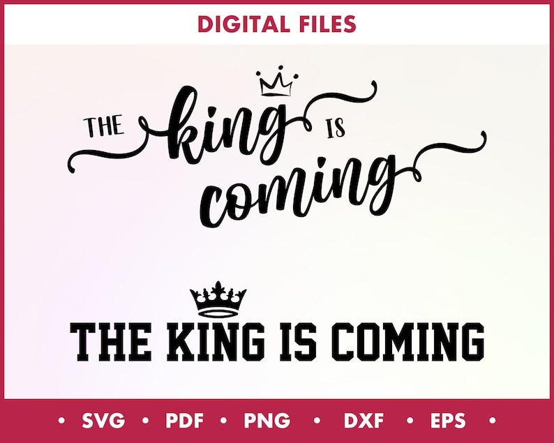 El rey viene SVG, corona de silueta SVG, diseño cristiano para imprimir ...