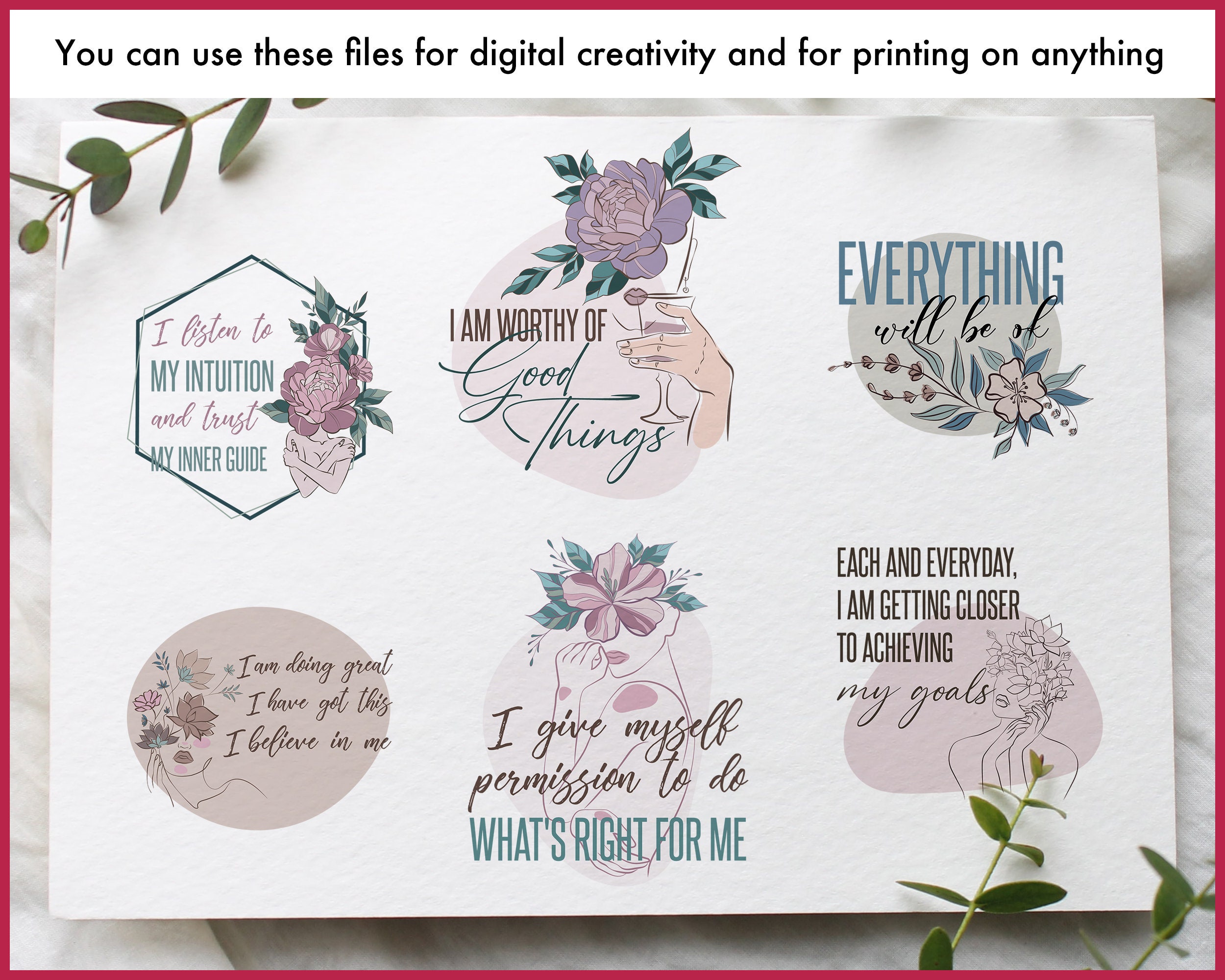 Daily Affirmation Stickers SVG Inspiration Quote Svg PNG - Etsy