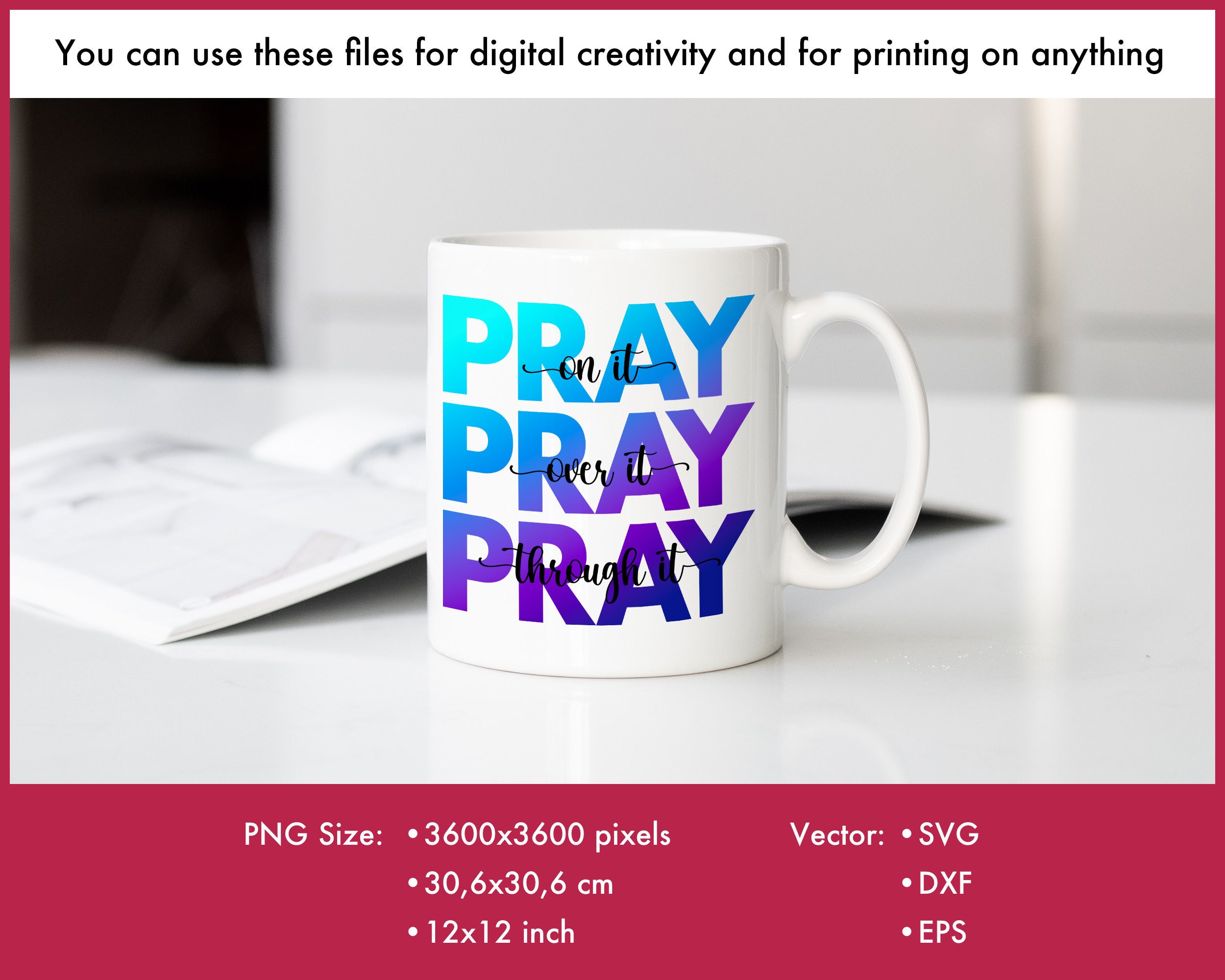 Pray on It Pray Over It Pray Through It, Christian Design Svg, Leopard ...