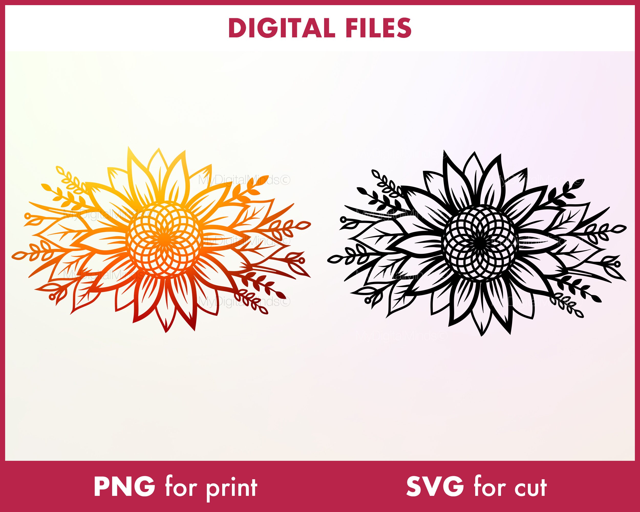 Sunflower Svg, Flower Svg, Sunflower Files for Cricut, Summer Flower ...