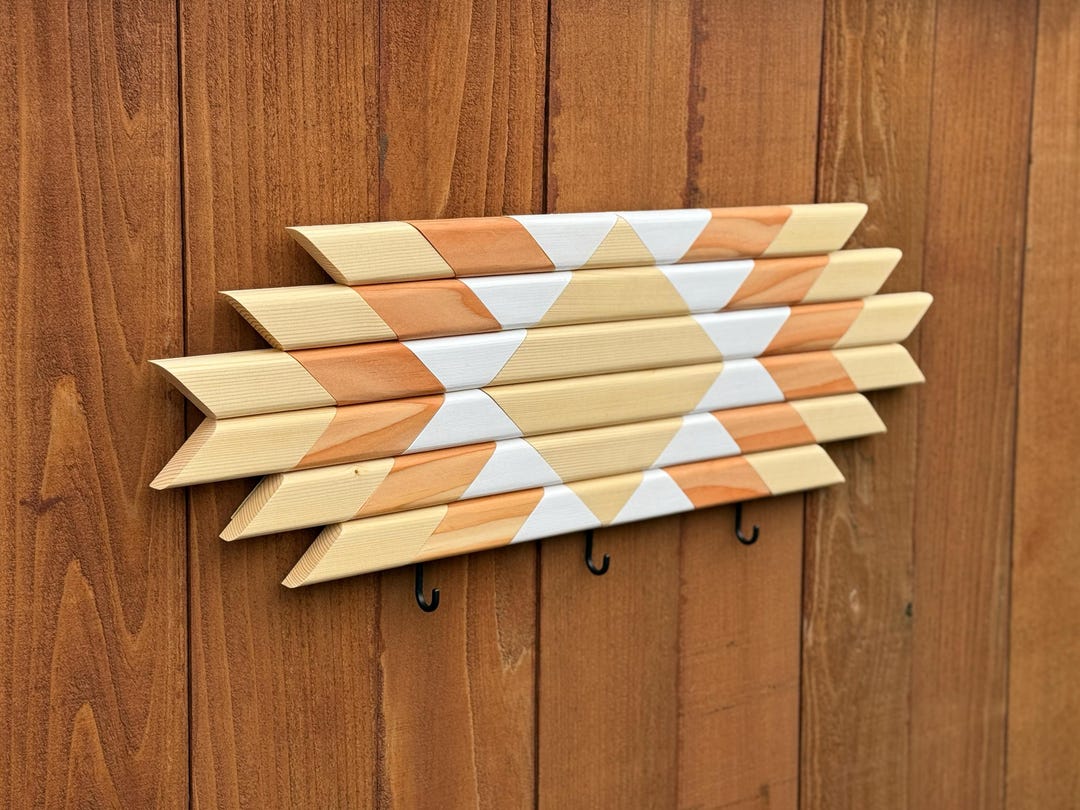 Wood Wall Hanger, Handmade Wood Coat Rack, Keys Holder, Native American ...