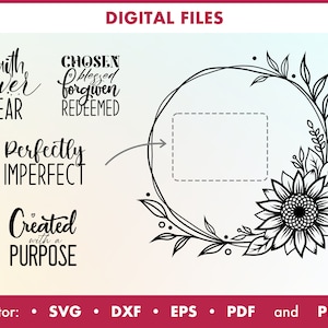 Christian SVG, Sunflower SVG, Flower Png, Summer Flower Design, Cut ...