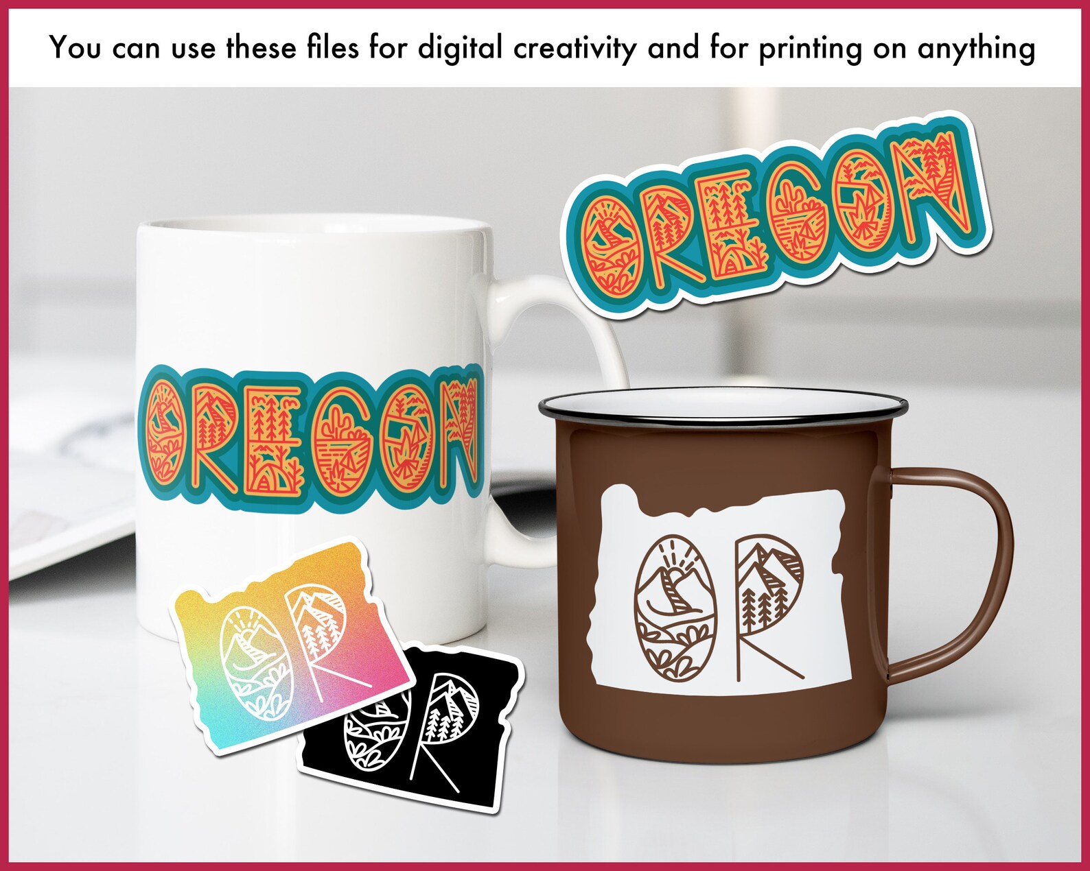 Oregon State SVG PNG Design, Oregon Wall Art, Digital Illustration ...