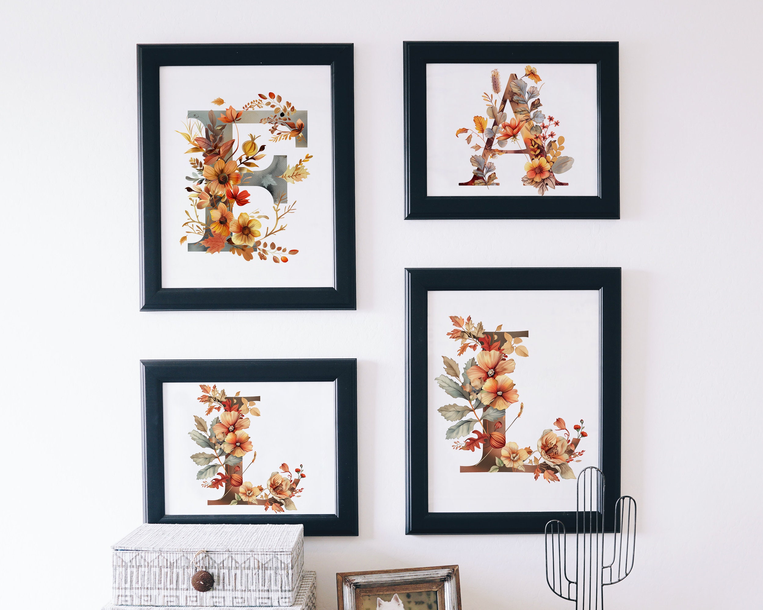 Autumn Alphabet PNG, Fall Alphabet Download, Fall Monogram Watercolor ...