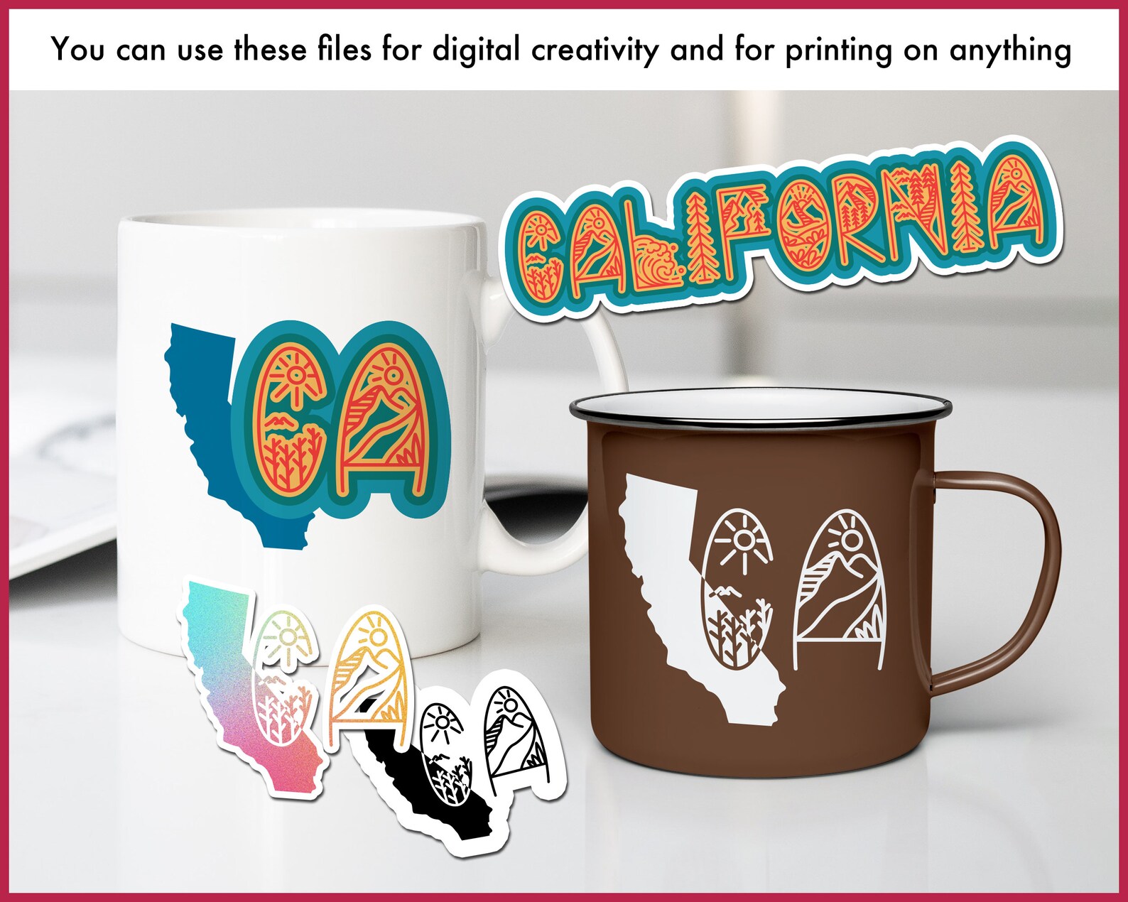 California State Sticker SVG PNG, California Wall Art, Digital ...