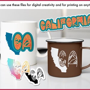 California State Sticker SVG PNG, California Wall Art, Digital ...