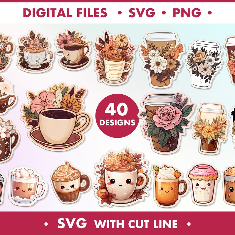 Cute Coffee Stickers - Etsy