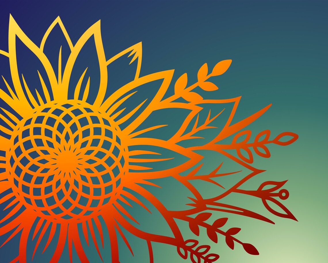 Sunflower Svg, Flower Svg, Sunflower Files for Cricut, Summer Flower ...