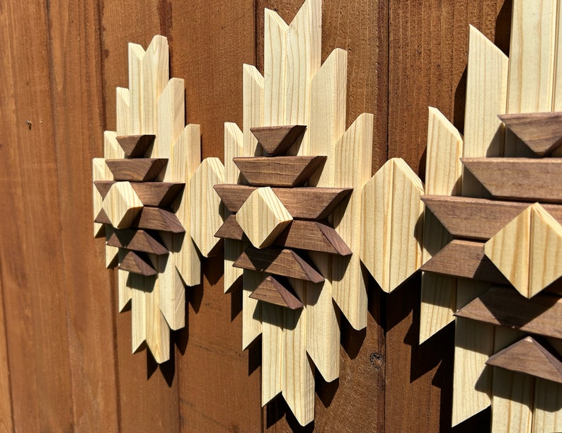 Native American Style Wall Decor, Wooden Aztec Pattern, Handmade Wall ...