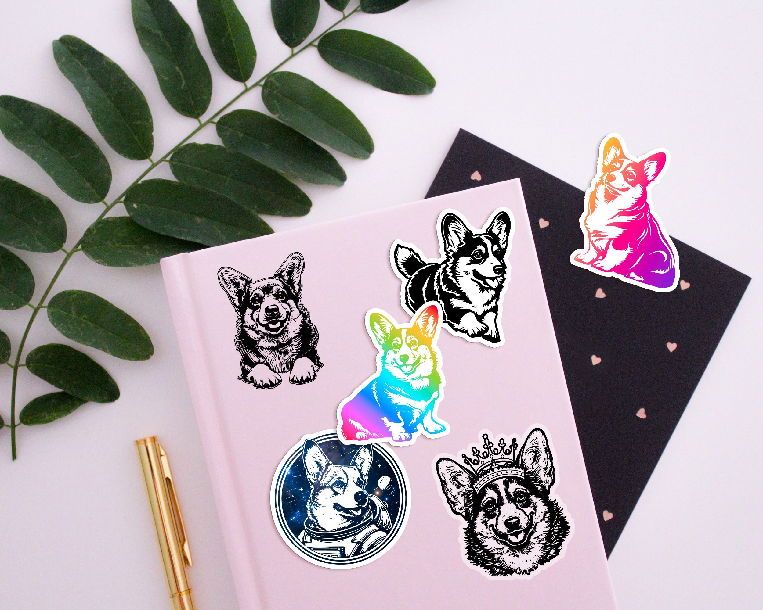 Corgi Silhouette SVG, Sticker Pack Corgi SVG, Corgi Mom Svg, Corgi ...