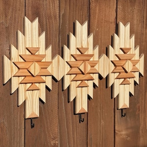 Wooden Rack, Handmade Coat Rack, Keys Holder, Native American Design ...