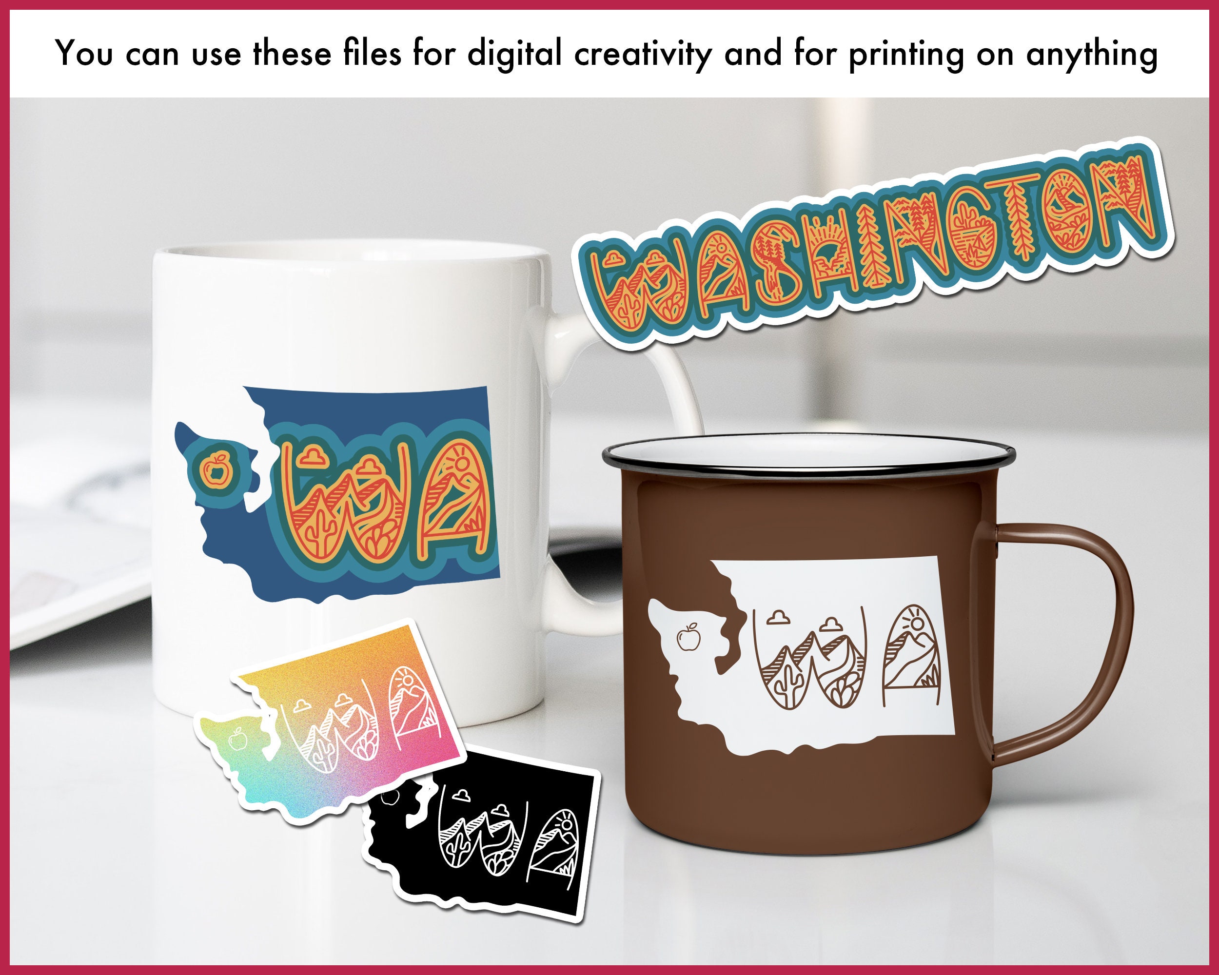 Washington State SVG PNG Design Washington USA Wall Art - Etsy