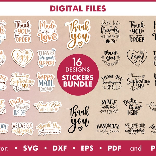 Thank You Stickers - Etsy