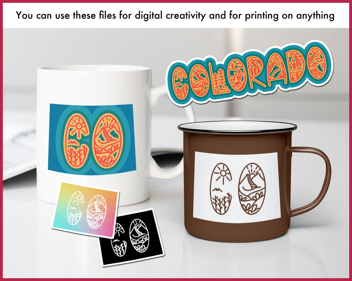Colorado State Sticker SVG PNG, Colorado Wall Art, Digital Illustration ...