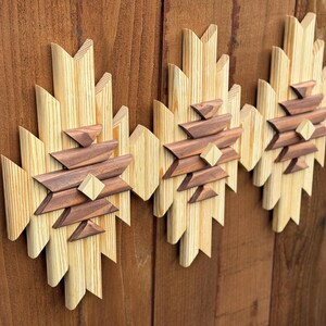 Native American Style Wall Decor, Wooden Aztec Pattern, Handmade Wall ...