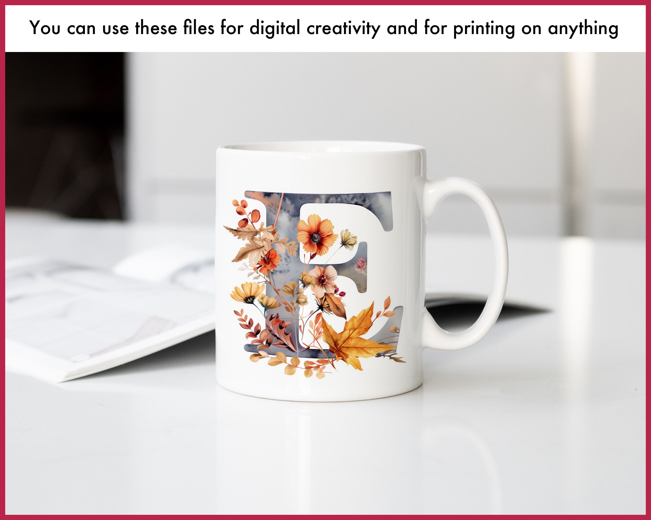 Autumn Alphabet PNG, Fall Alphabet Download, Fall Monogram Watercolor ...