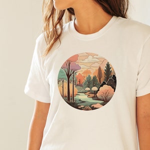 Digital Stickers Serene Nature Scenes, Cute Forest Clipart ...