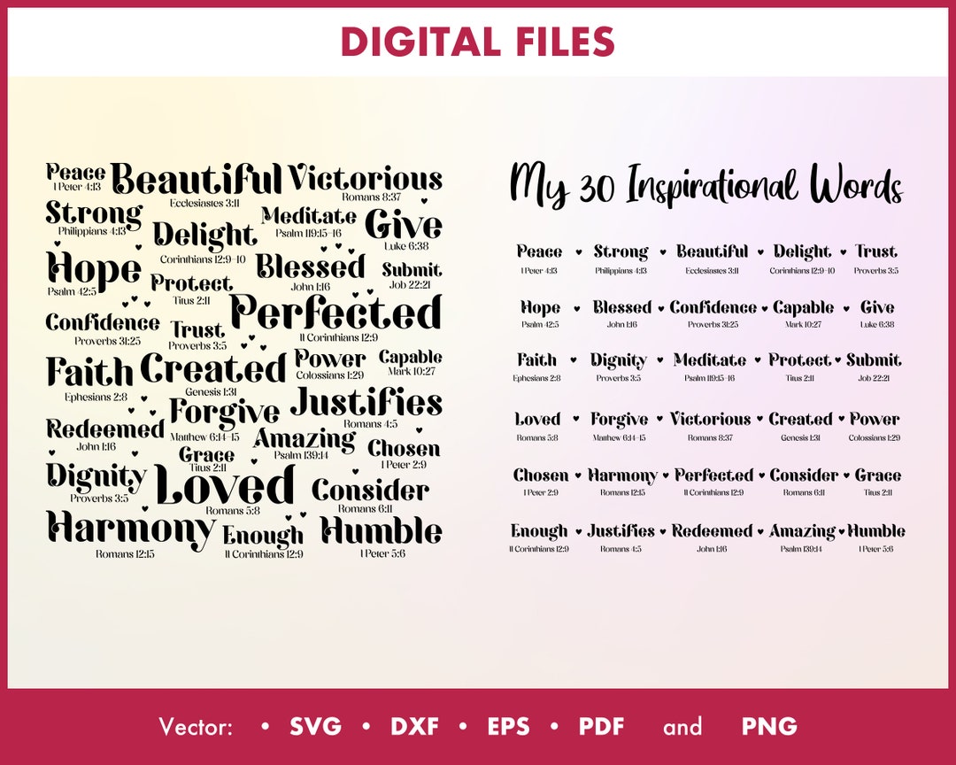 30 Bible Verses Bundle SVG, Inspiration SVG, Christian Quote, Christian ...