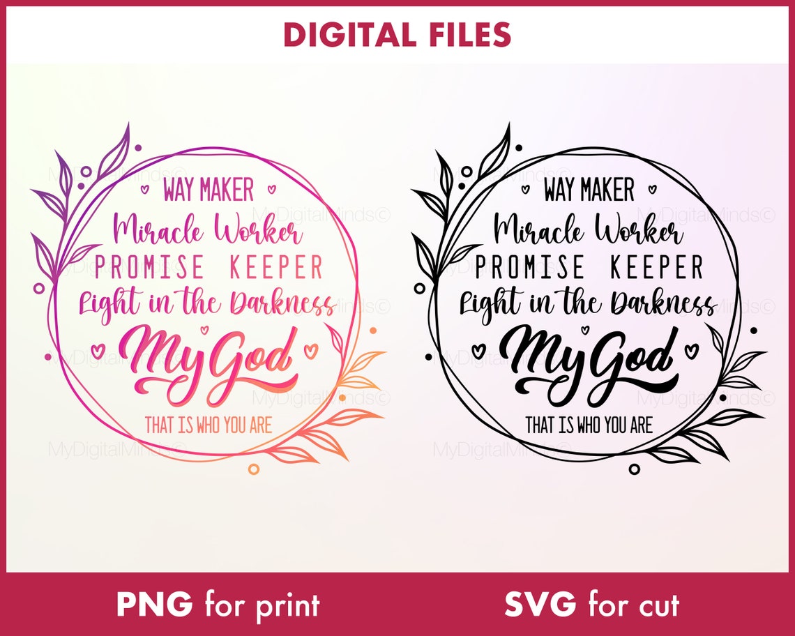 Way Maker SVG, Christian Svg, Way Maker Canvas SVG, Jesus SVG ...