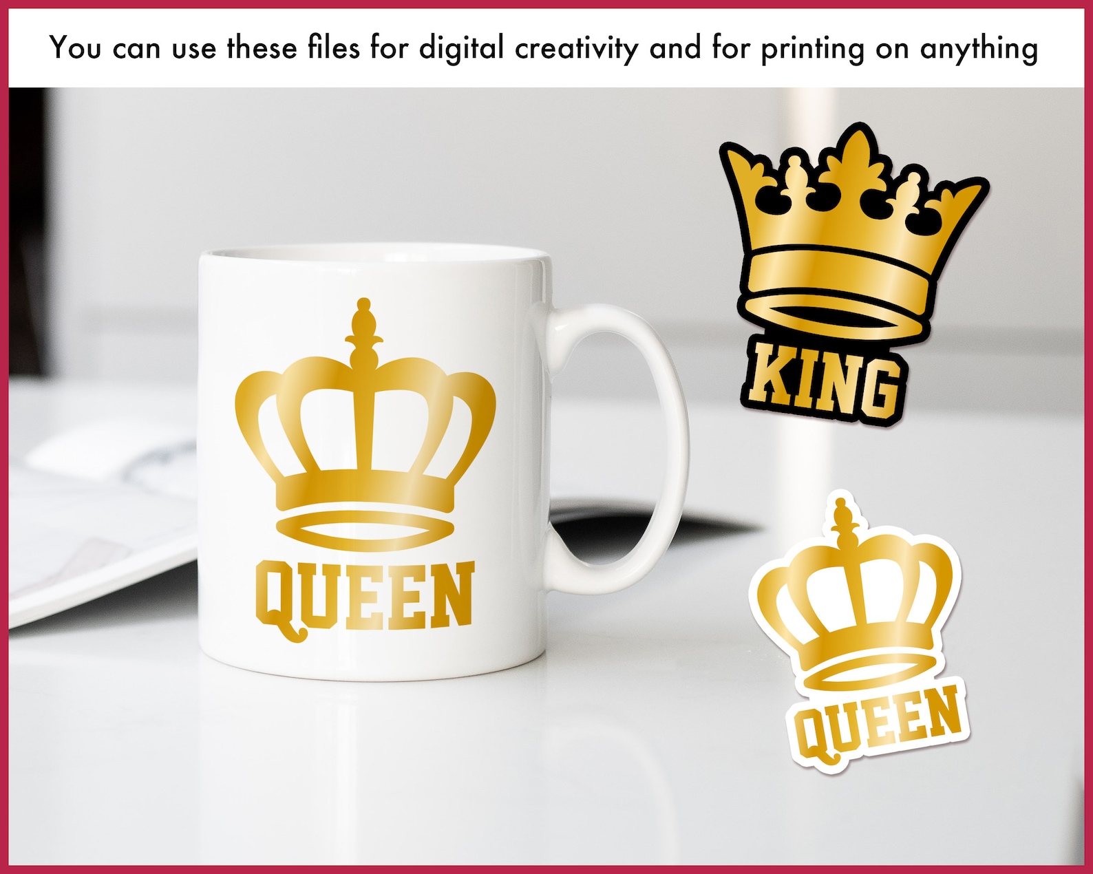 King Crown Queen Crown SVG, Silhouette Crown SVG, Black Man Crown Svg ...