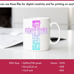 Way Maker SVG, Cross SVG, Christian Svg, Way Maker Canvas SVG, Jesus ...