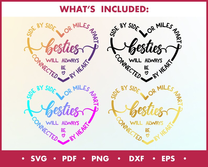 Besties SVG, Best Friends SVG, Side by Side Svg, Cut File Cricut ...