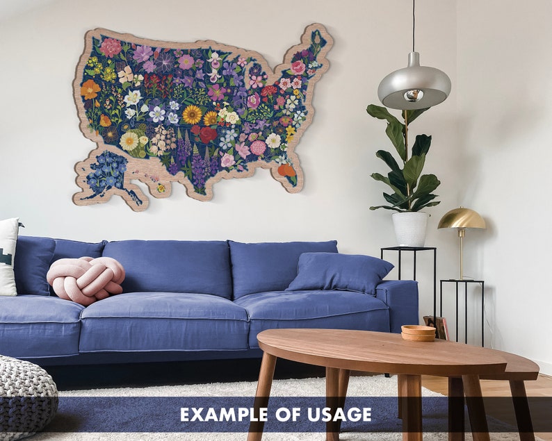 USA State Flowers Map, Educational Wall Art (digital Download) - Etsy