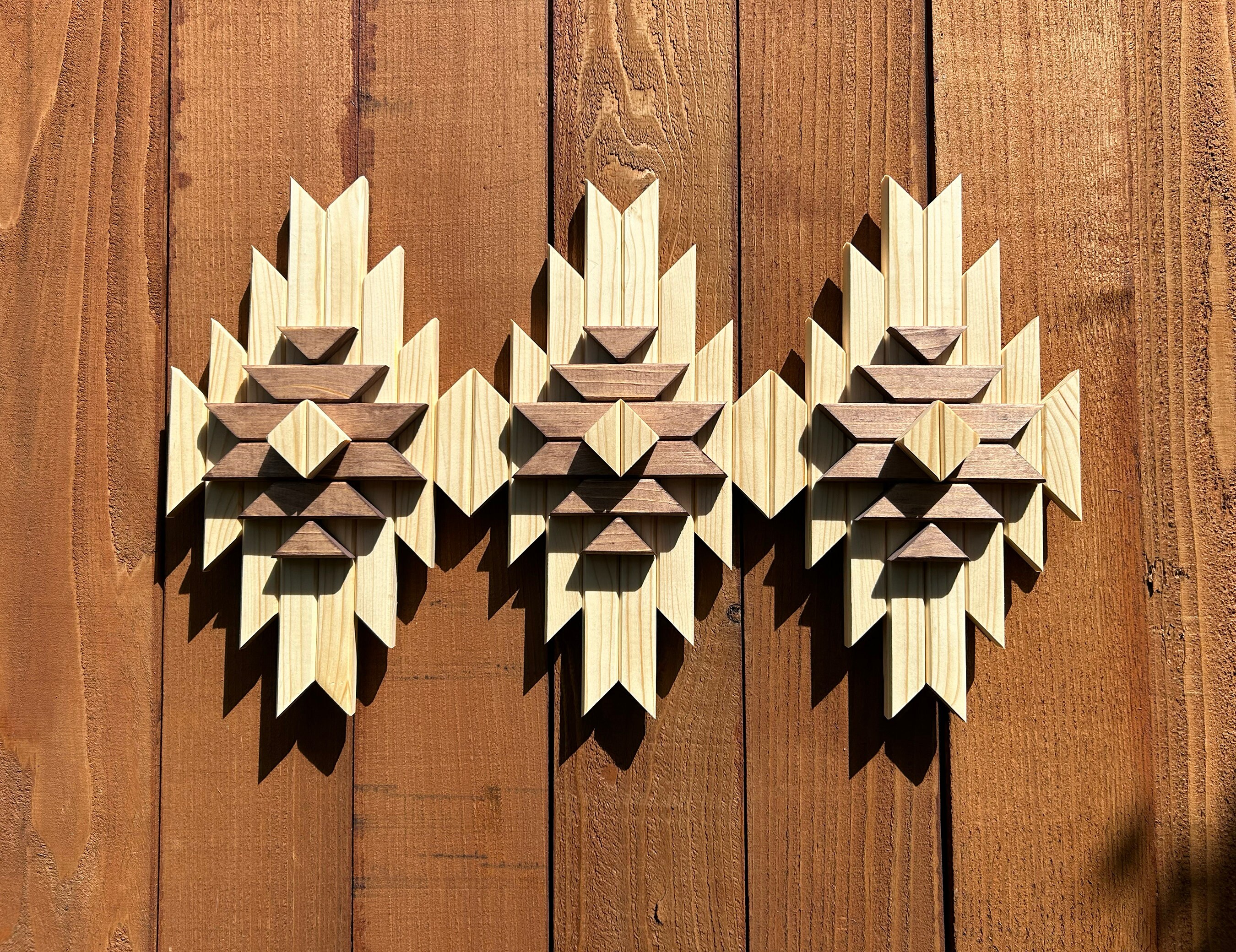 Native American Style Wall Decor, Wooden Aztec Pattern, Handmade Wall ...