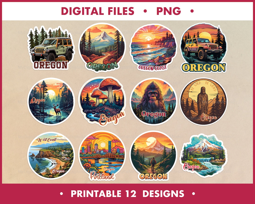 Oregon State PNG 12 Designs, Digital Illustration Portland OR, Oregon ...