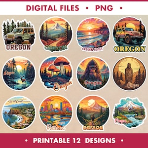 Oregon State PNG 12 Designs, Digital Illustration Portland OR, Oregon ...
