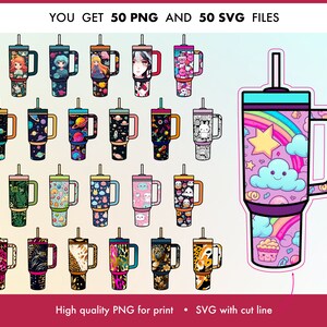 Stanley Tumbler Stickers, Digital Sticker Pack, Coffee Stickers Kawaii ...