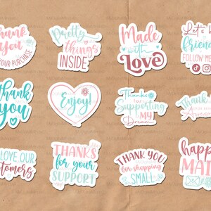 Thank You Stickers SVG, Bundle Thanks Svg, Digital Label Thanks Svg ...