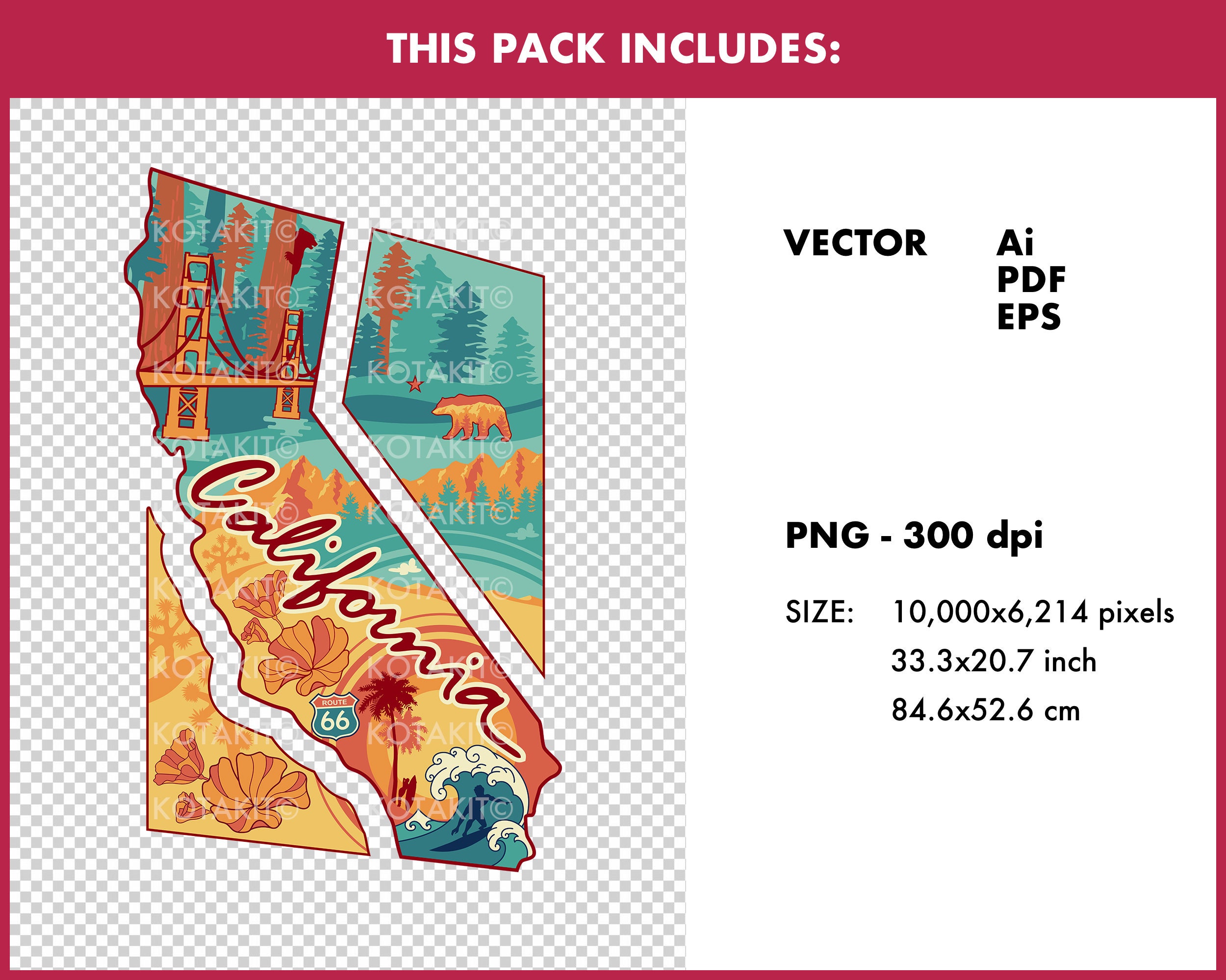 Vector California / California State PNG Design / Vector Illustration ...