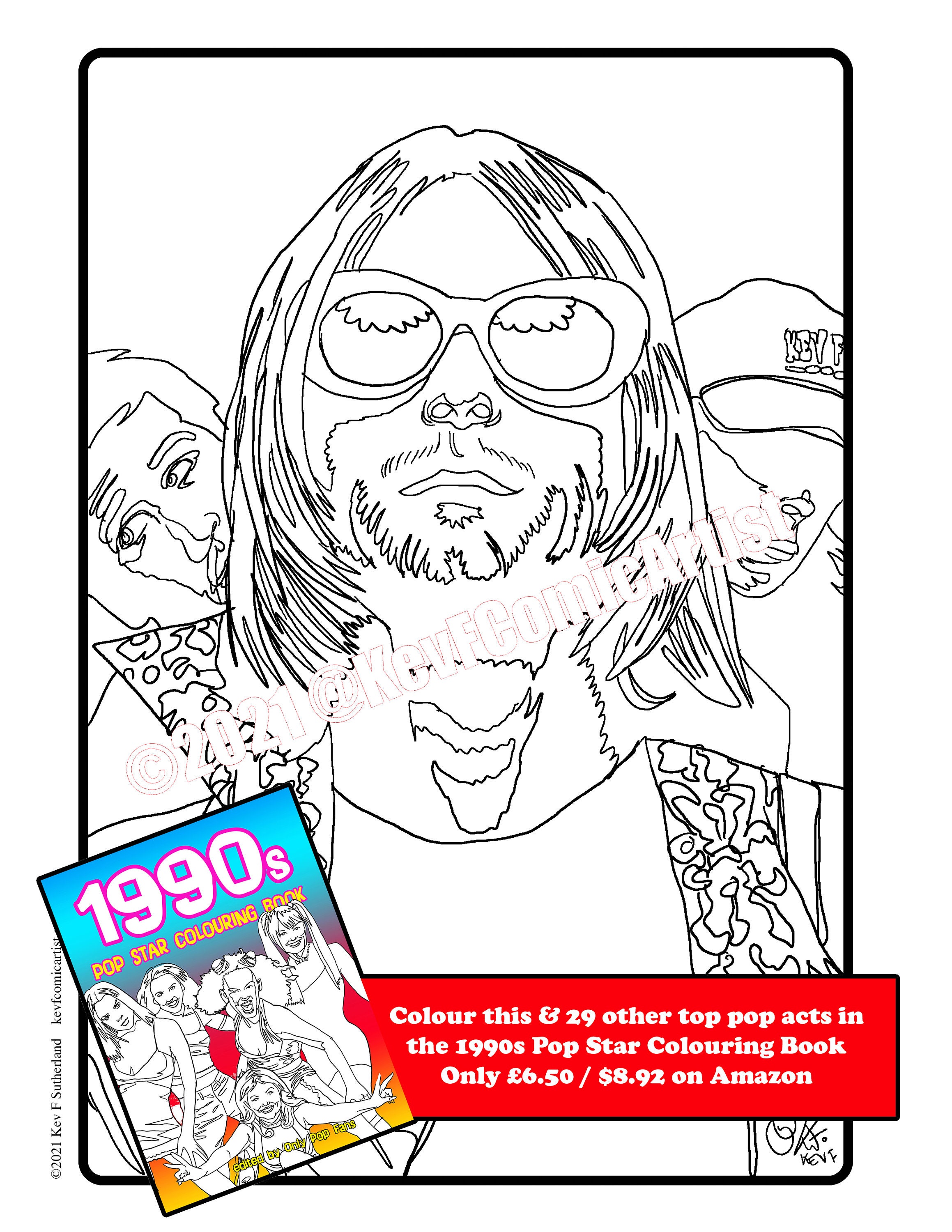1990s Pop Star Colouring Book - Digital Download - Etsy