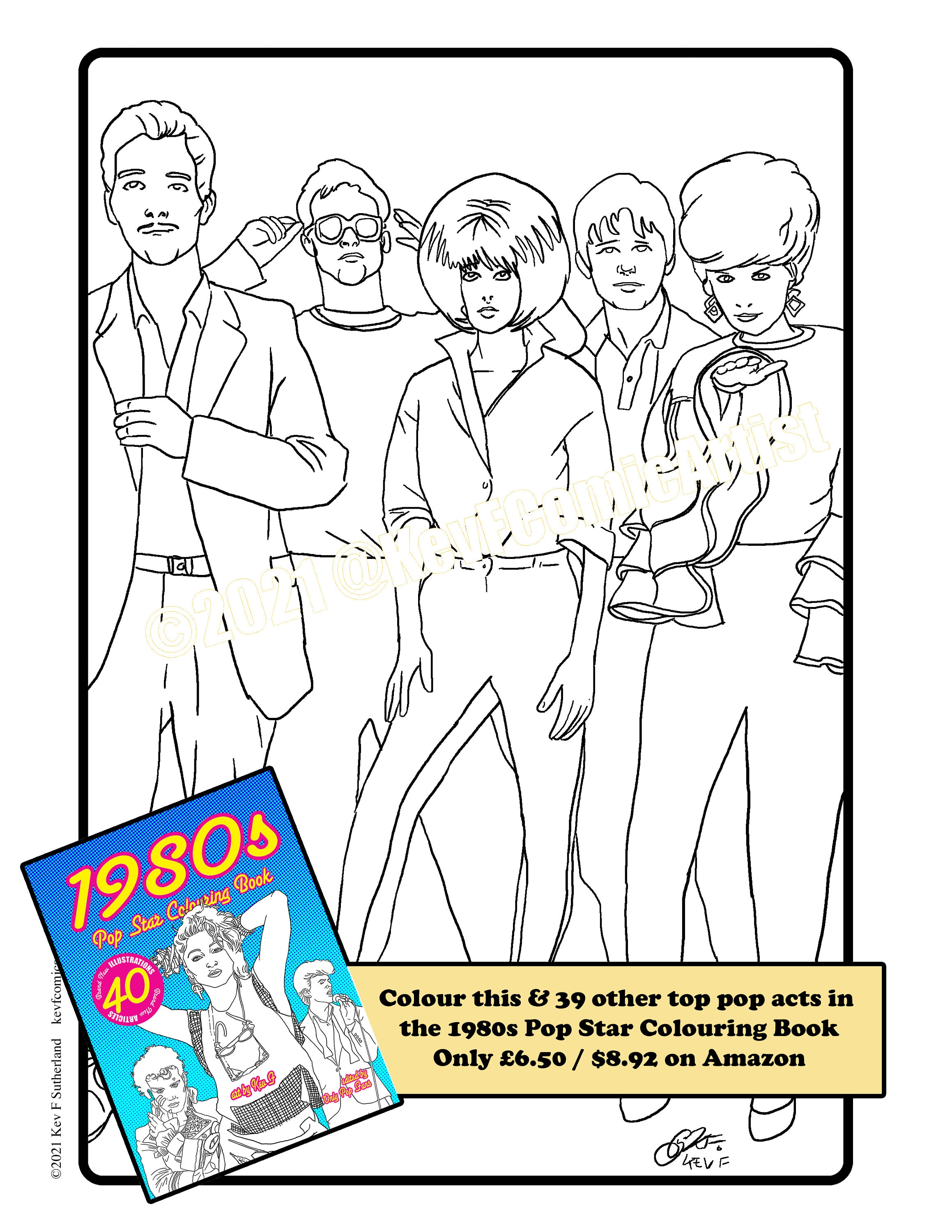 1980s Pop Star Colouring Book - Digital Download - Etsy UK