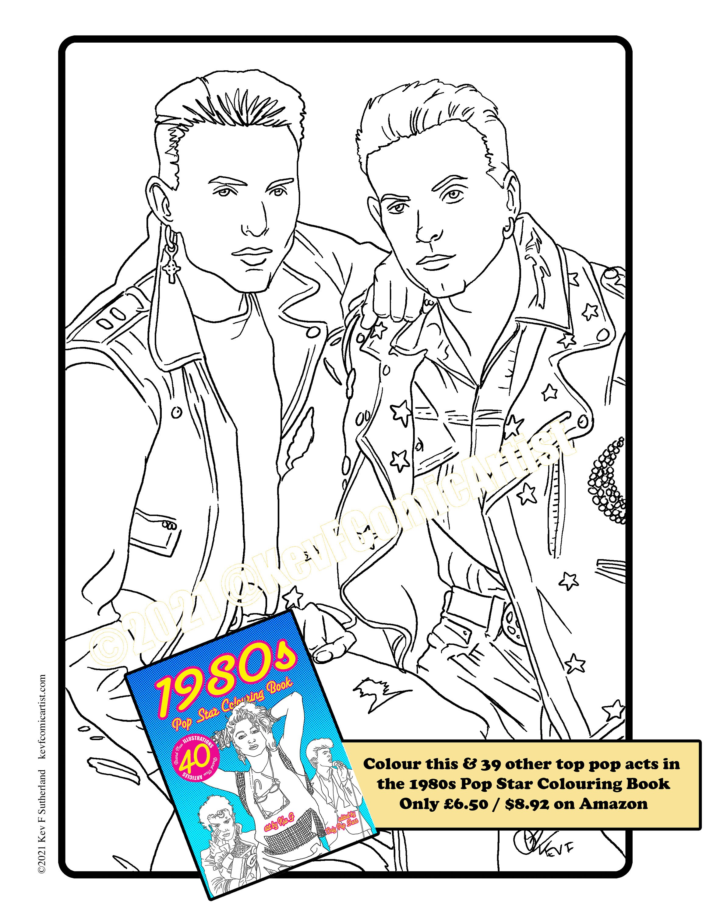 1980s Pop Star Colouring Book - Digital Download - Etsy