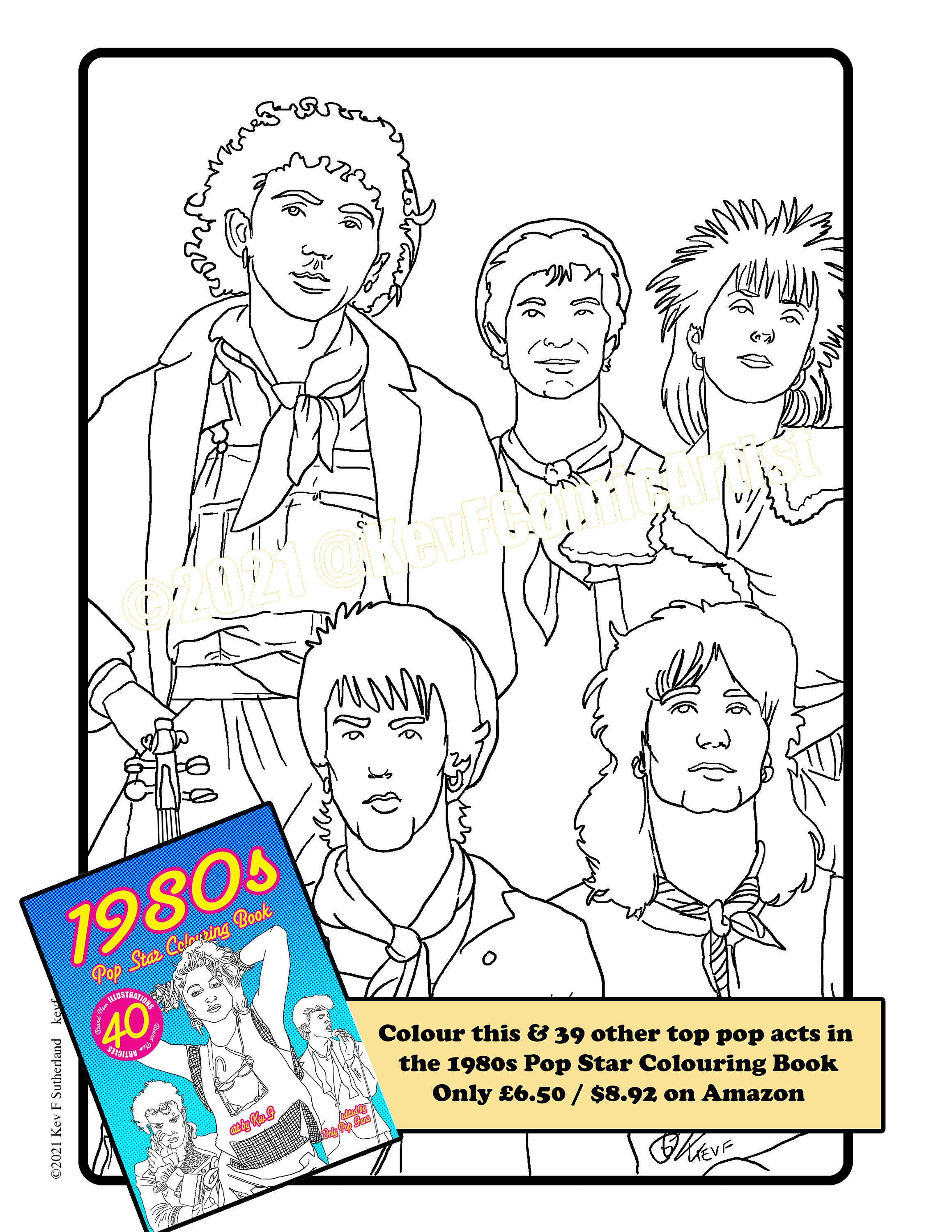 1980s Pop Star Colouring Book - Digital Download - Etsy