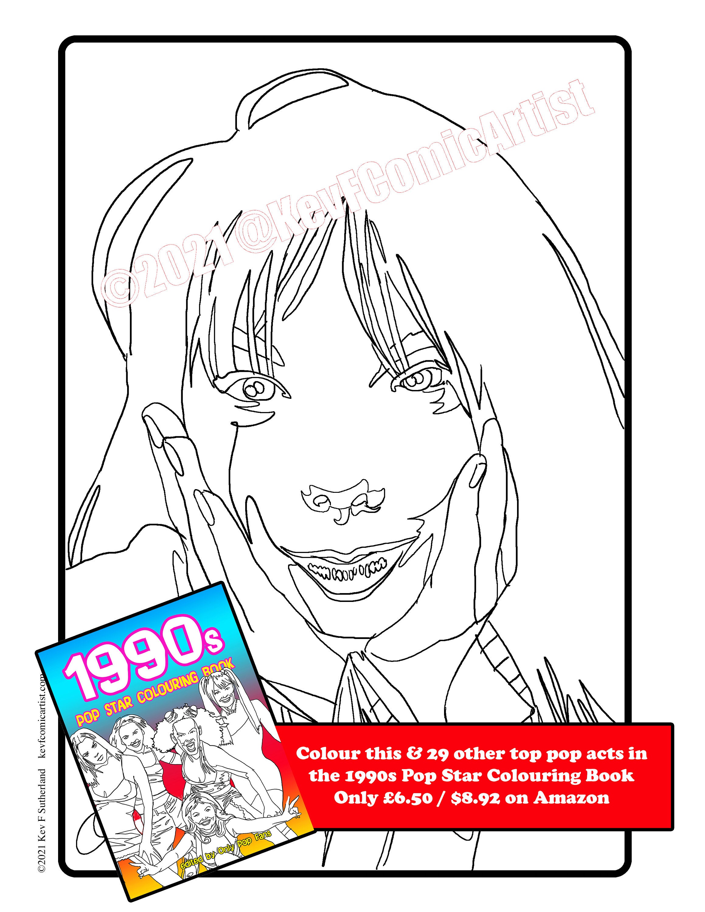 1990s Pop Star Colouring Book - Digital Download - Etsy