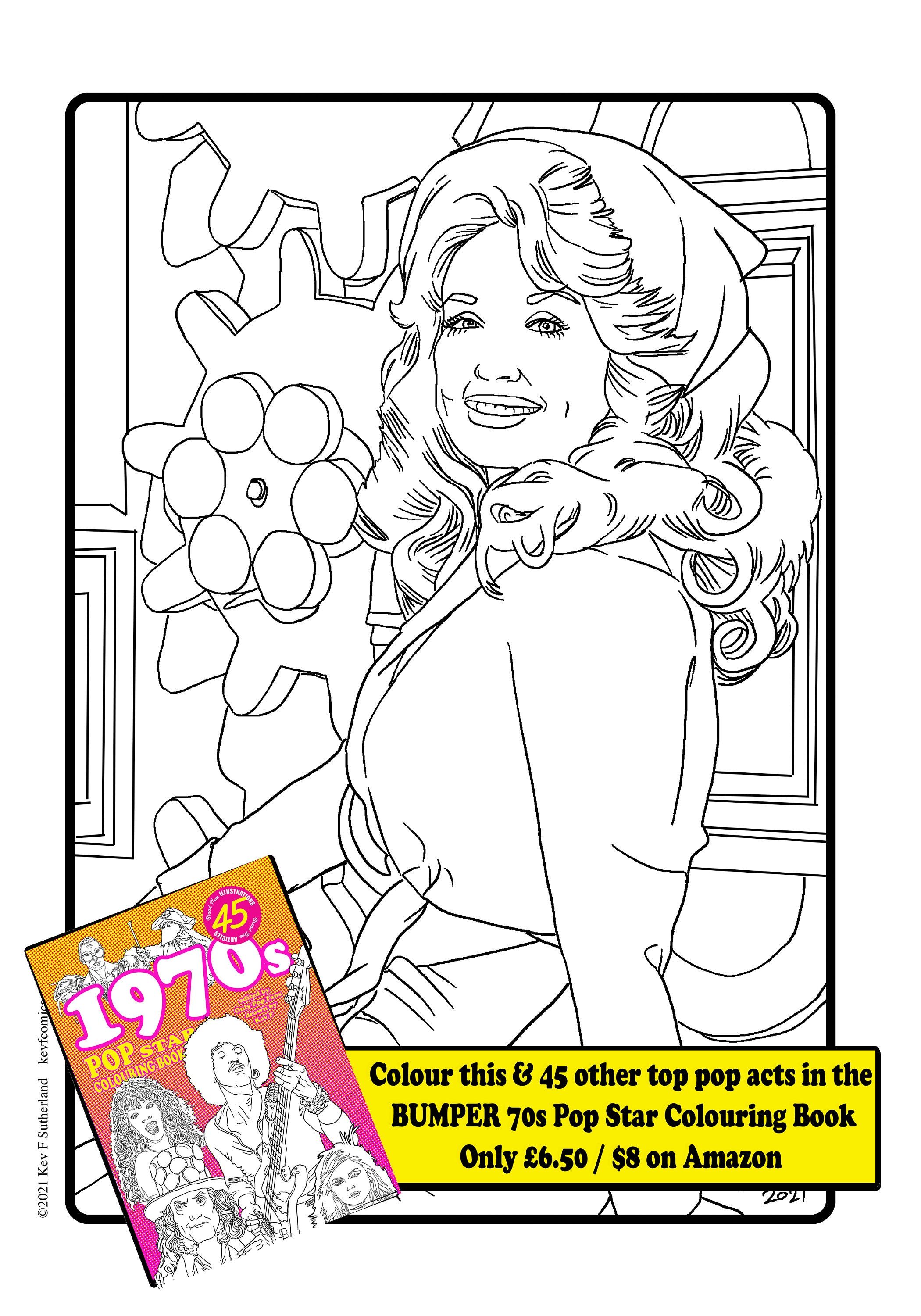 1970s Pop Star Colouring Book - Digital Download - Etsy UK