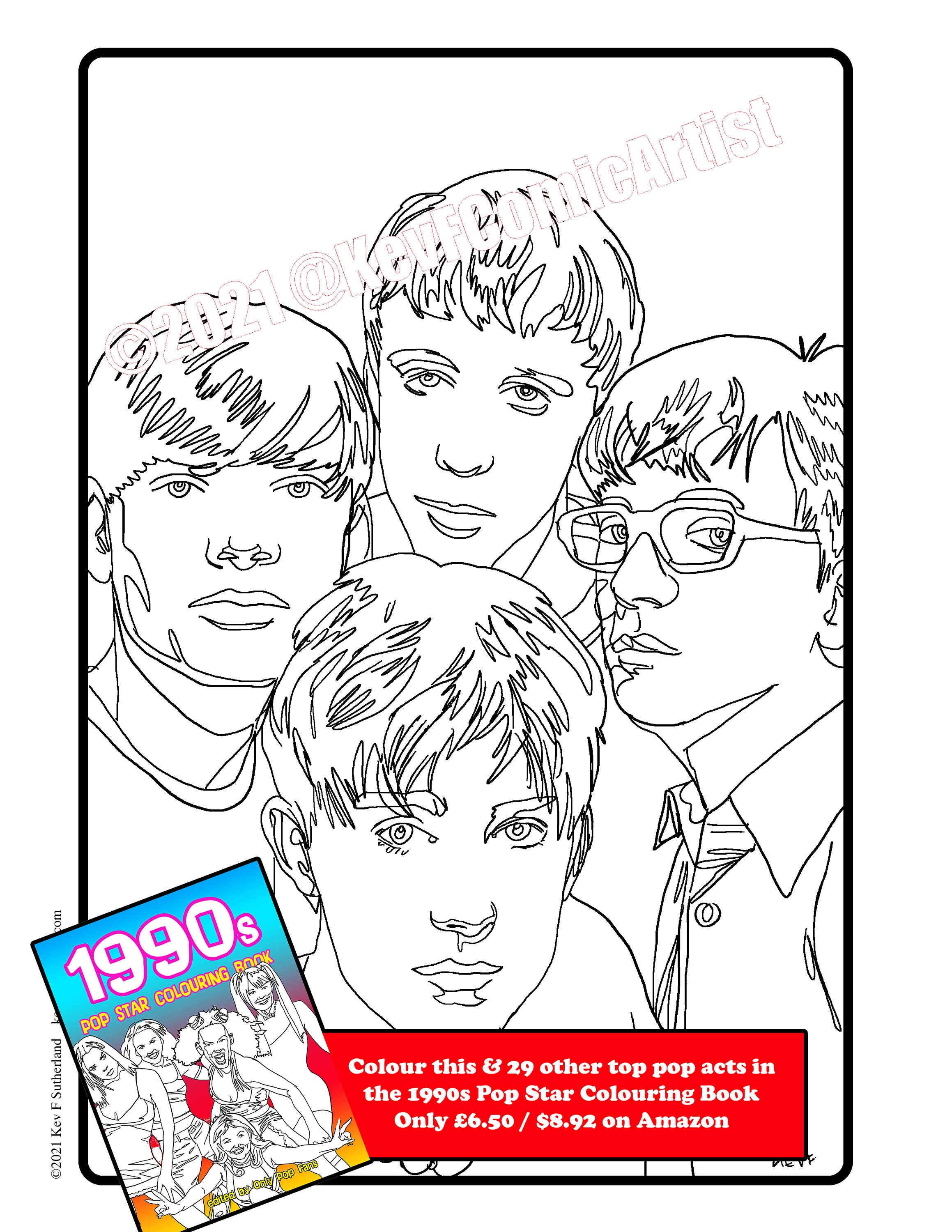 1990s Pop Star Colouring Book - Digital Download - Etsy