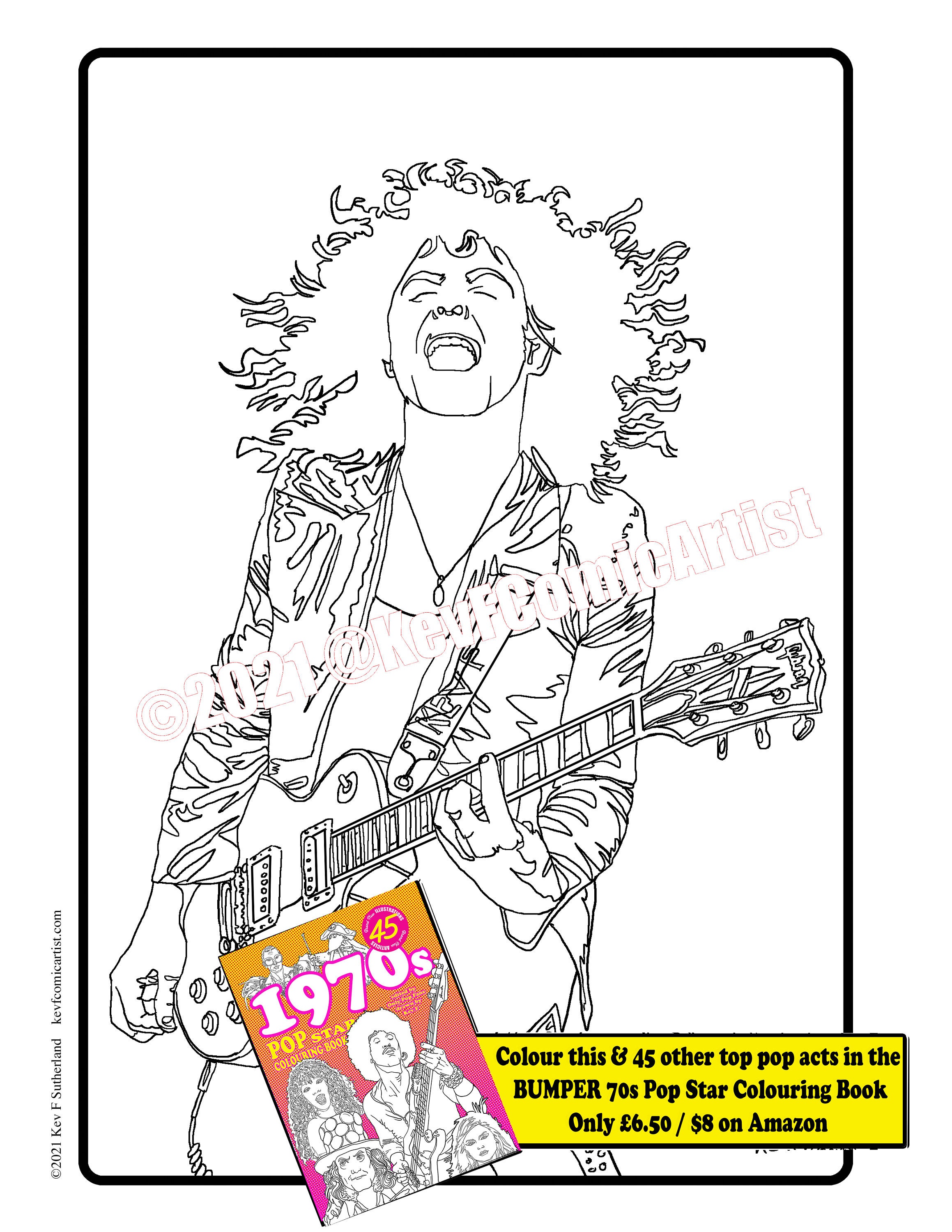 1970s Pop Star Colouring Book - Etsy UK