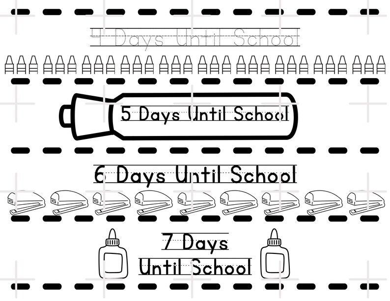 PRINTABLE School Countdown Chain - Etsy