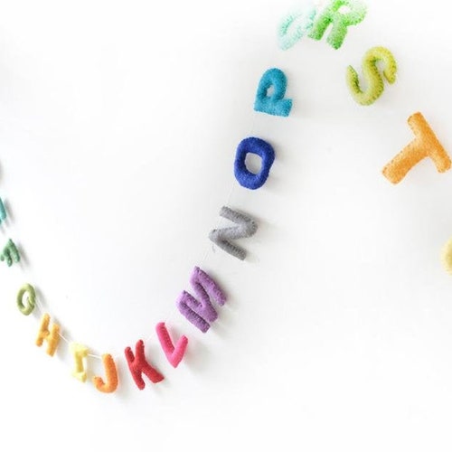 Alphabet Handmade Felt Garland Nursery Decor Baby Shower - Etsy