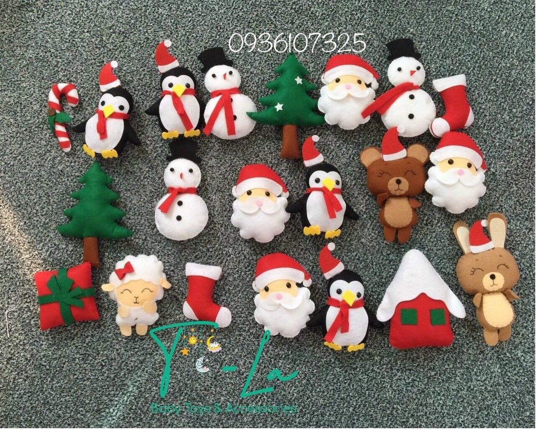 Christmas Santa Claus & Dwarfs Ornaments || Christmas Santa Claus Felt ...