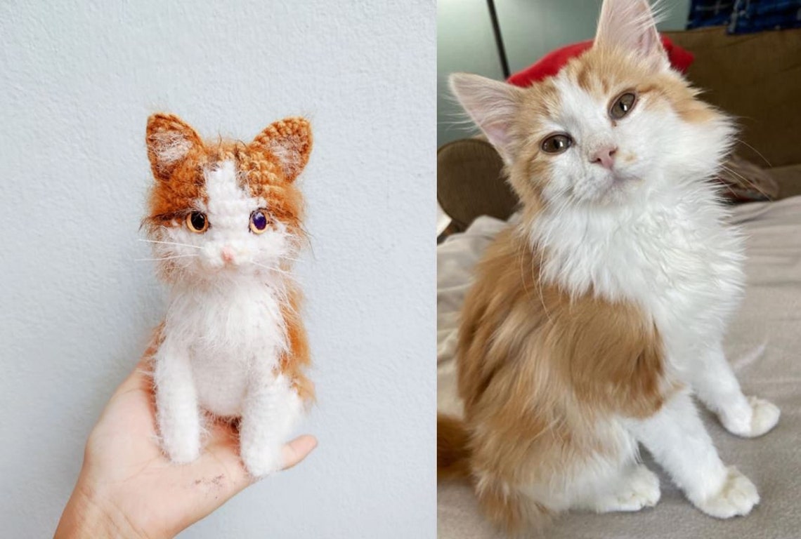 Chat au Crochet personnalisé peluche chat personnalisé - Etsy France