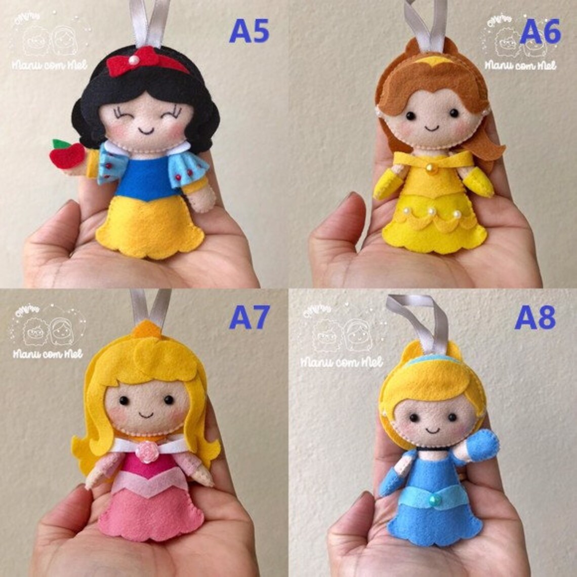 Princesses Felt Ornaments || Princesses Felt Doll || Nursery Garland ...