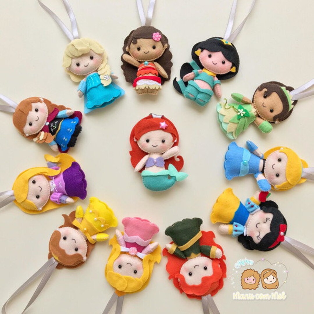 Princesses Felt Ornaments Princesses Felt Doll Nursery - Etsy